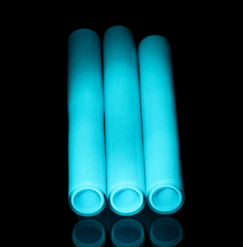 BoroGlow Sky Blue Glow In The Dark Glass Tube - UV Reactive Aqua Glow ...